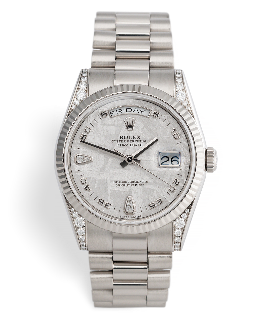 Rolex Day-Date Watches | ref 118339 | White Gold - 'Meteorite Diamond ...