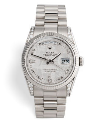 Rolex Day-Date Watches | ref 118339 | White Gold - 'Meteorite Diamond ...